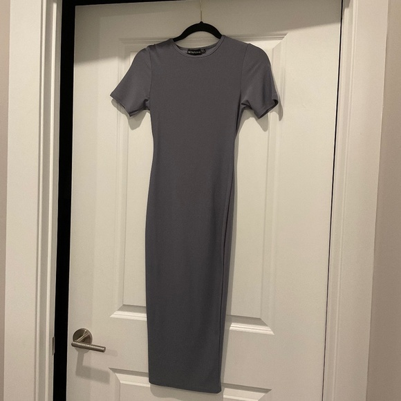 PrettyLittleThing | Dresses | Periwinkle Blue Form Fitted Short Sleeve ...